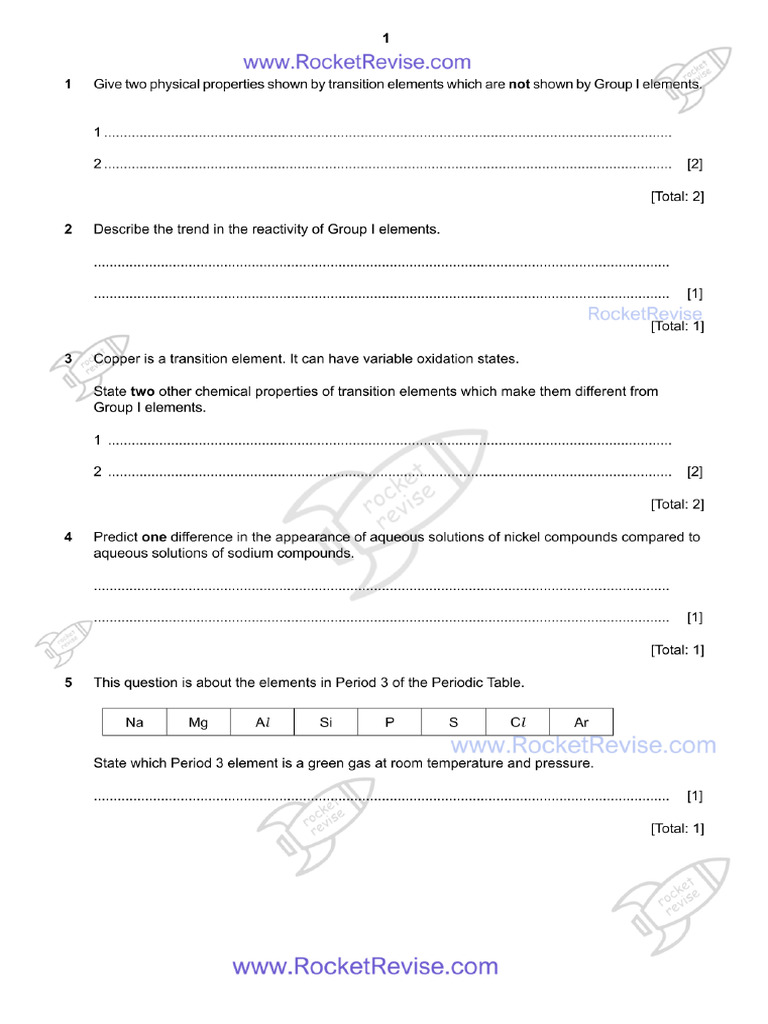Periodic Table Group Properties QP | PDF