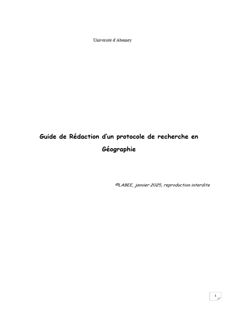 Guide_PROTOCOLE LICENCE 2025-Copier | PDF | Statistiques | Géographie