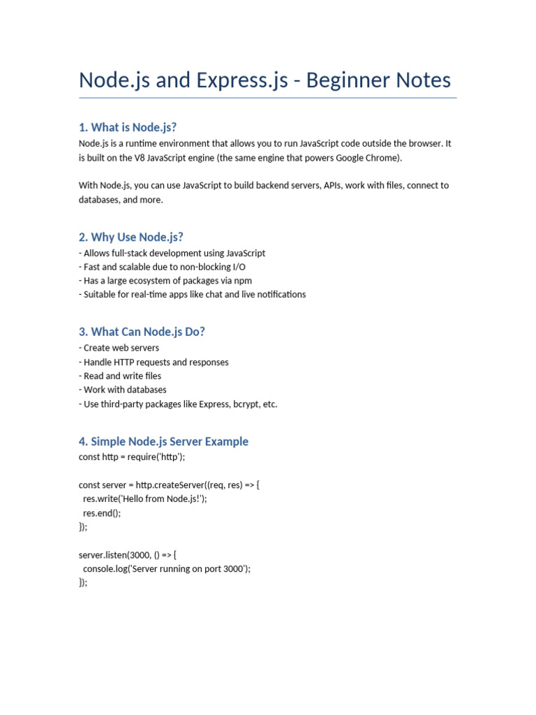 Node and Express Notes | PDF