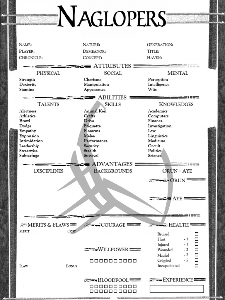 KotEK1-Page Naglopers Editable | PDF | Role Playing Games