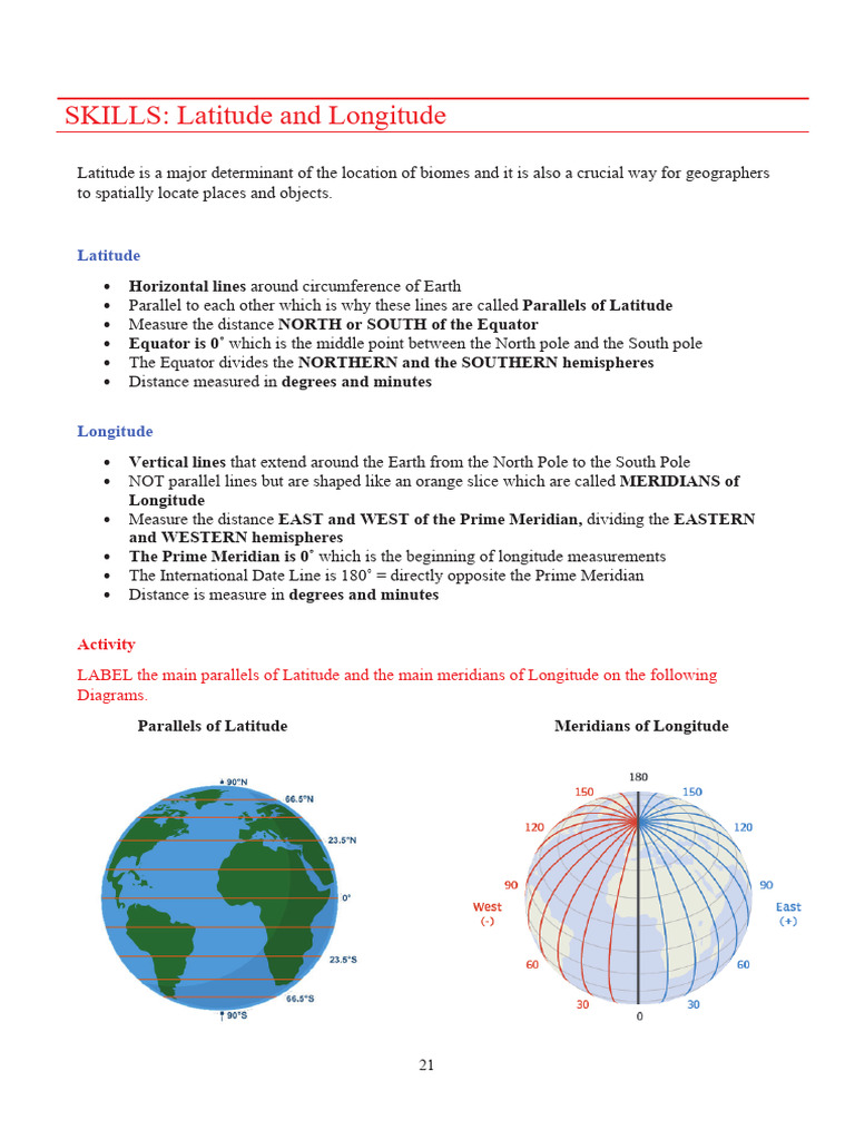 SKILLS Biomes Booklet 2025 | PDF | Latitude | Longitude