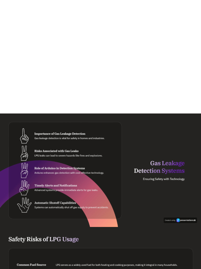 Gas Leakage Detection System With Auto Cutoff Regulator Using Arduino | PDF