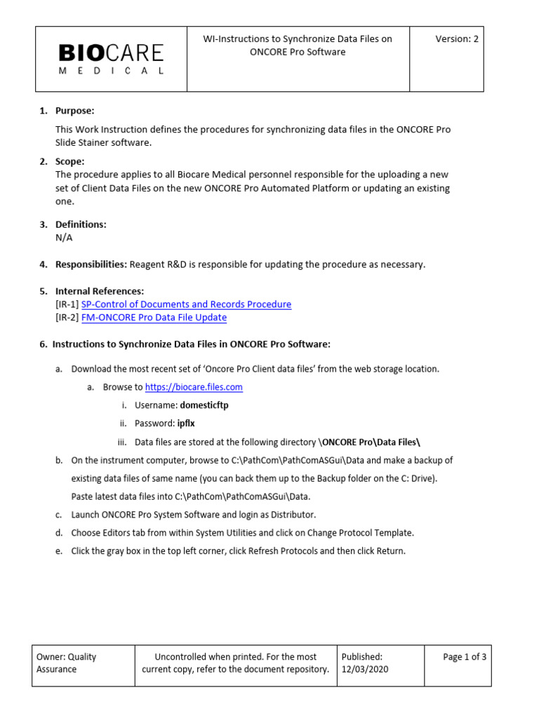 Oncore Pro Synchronize Data Flies v2 | PDF | Computer File | World Wide Web