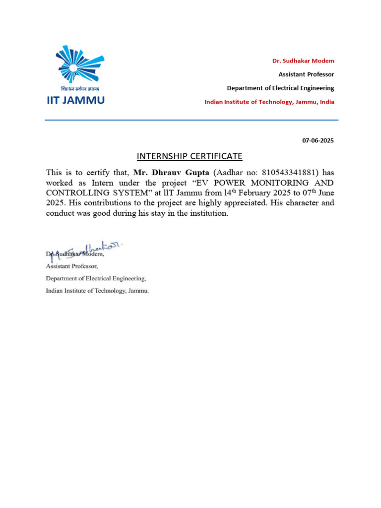 Experience Certificate_Dhruv.docx (1) (1) (1) | PDF