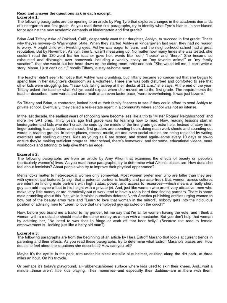 Identifying Bias Activity | PDF