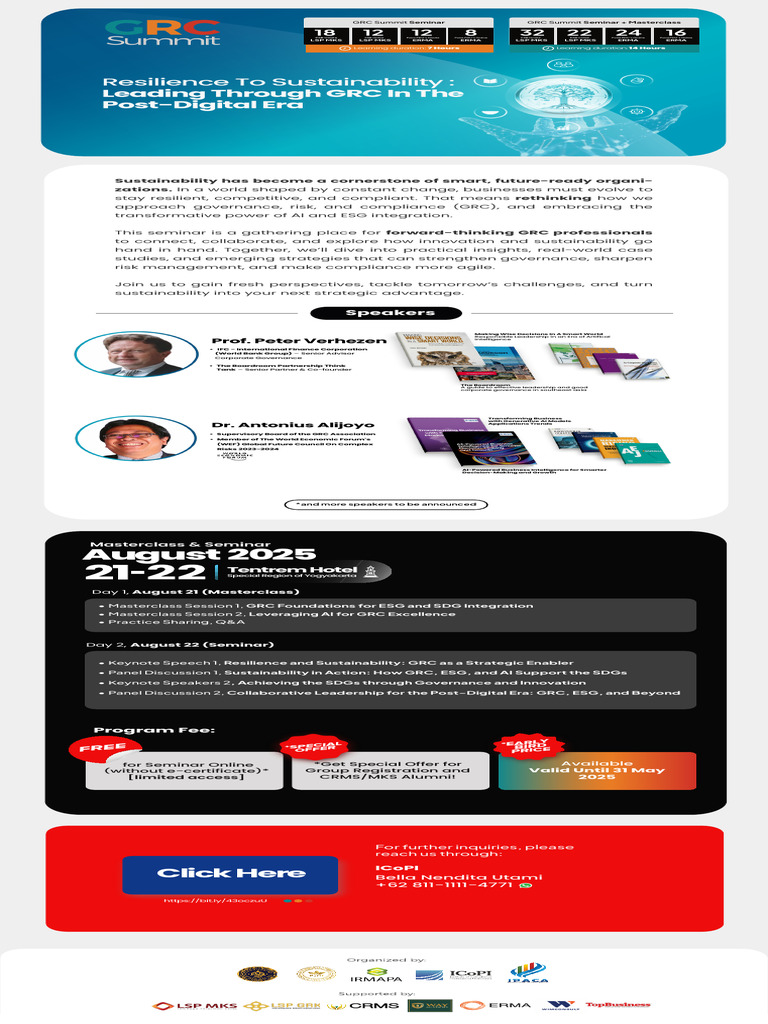 Flyer GRC Summit 2025 - ICoPI | PDF | World Economic Forum | Governance