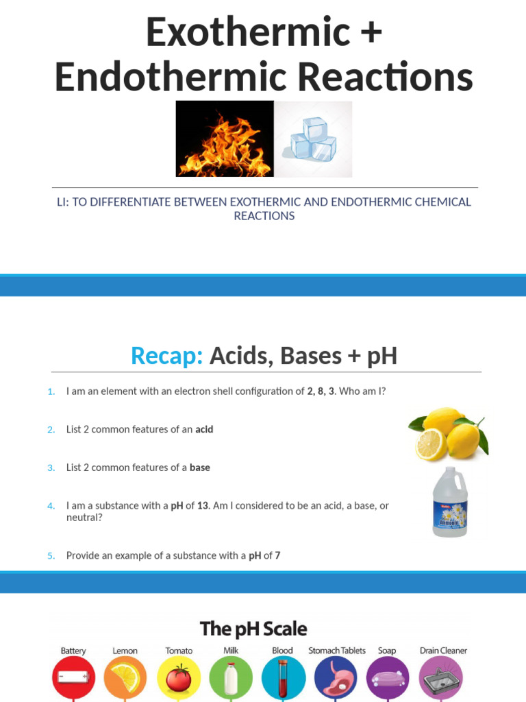 L10 - Exothermic Vs Endothermic Reactions | PDF