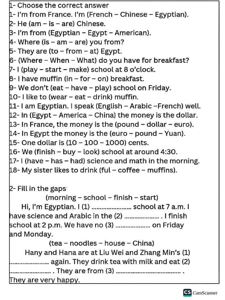 Revision Sheets 1 | PDF