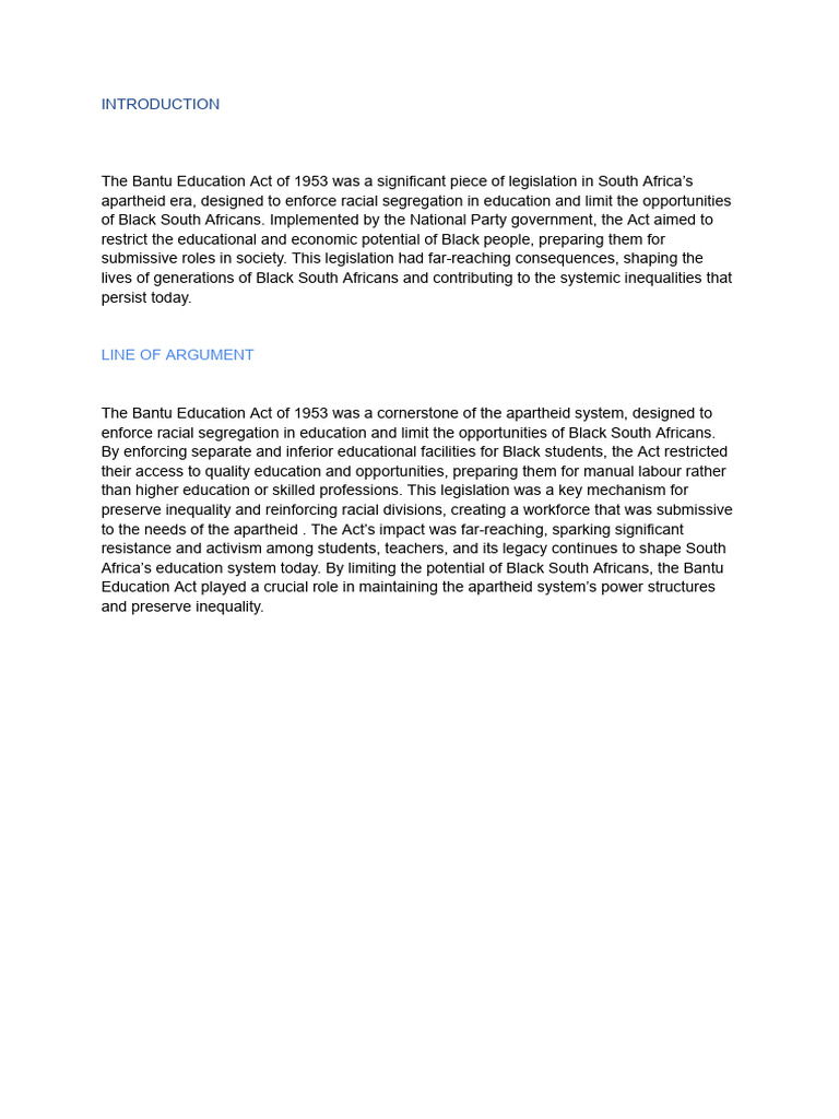 Intro and Line of Argument | PDF