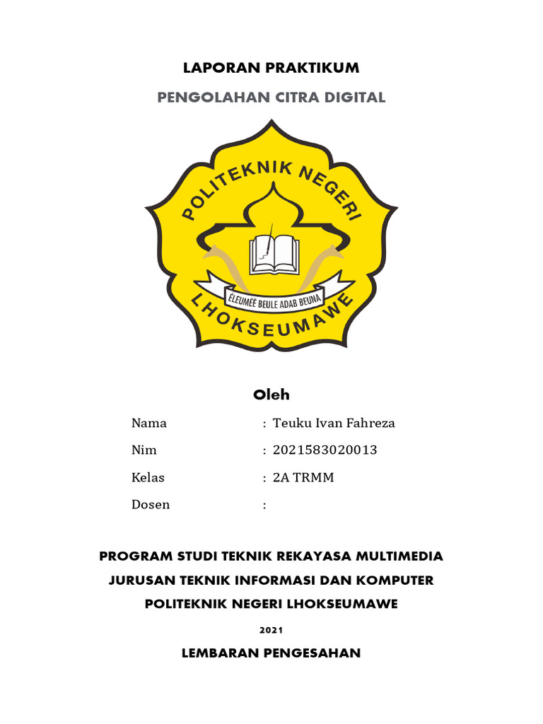 Praktikum Pengolahan Citra Digital | PDF