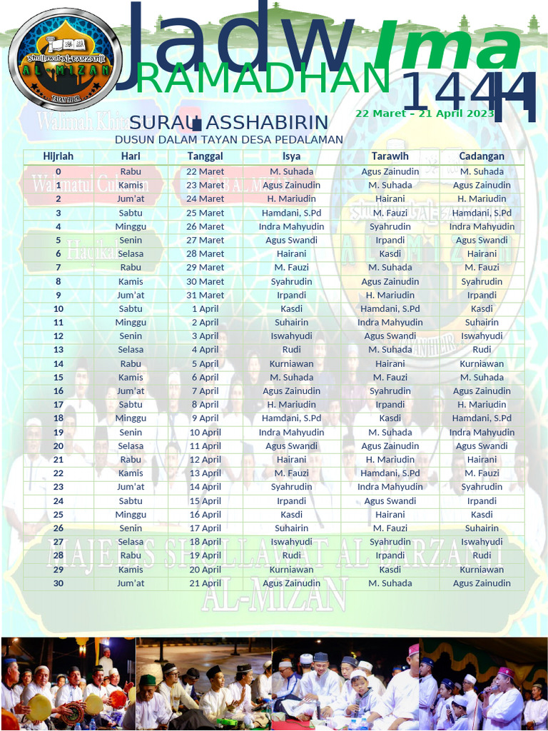 Jadwal Imam Tarawih | PDF
