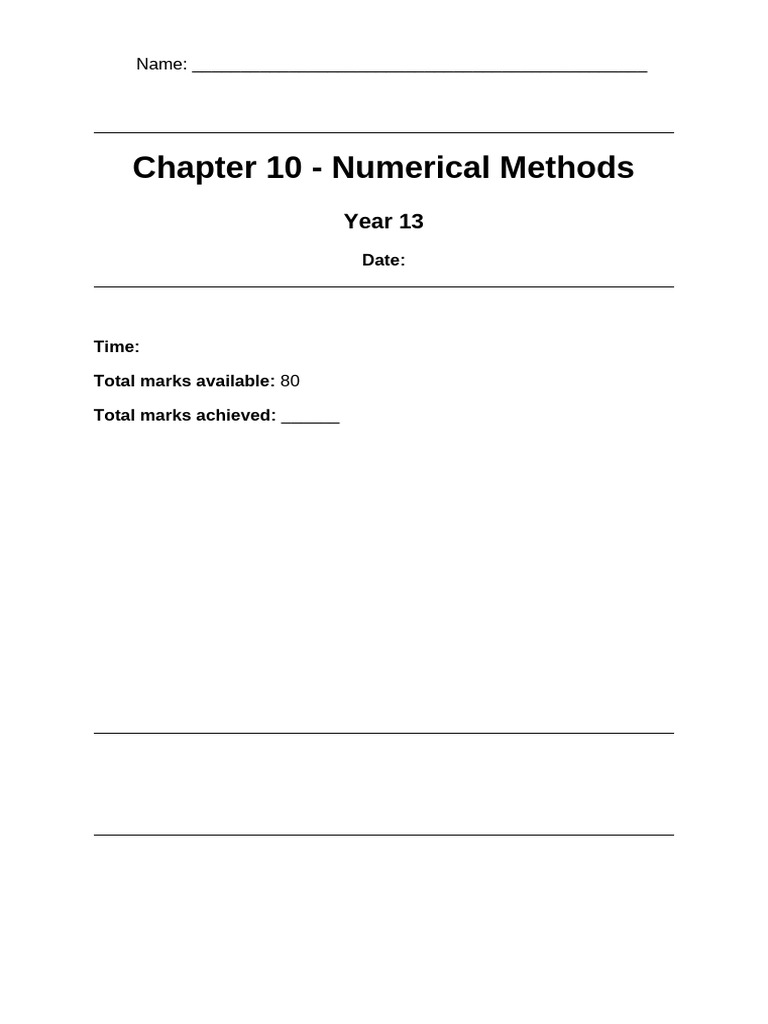 P2 Chapter 10 - Numerical Methods | PDF | Numerical Analysis | Significant Figures