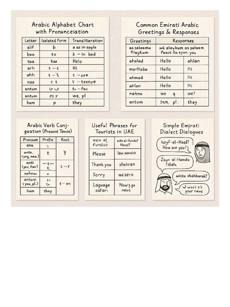 Emirati Arabic Lesson Notes 1 | PDF