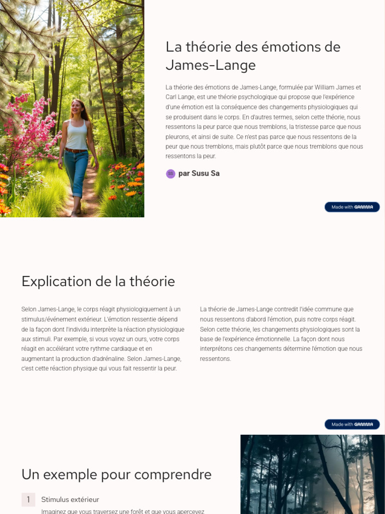 La théorie James-Lange des émotions | PDF | Émotions | Peur