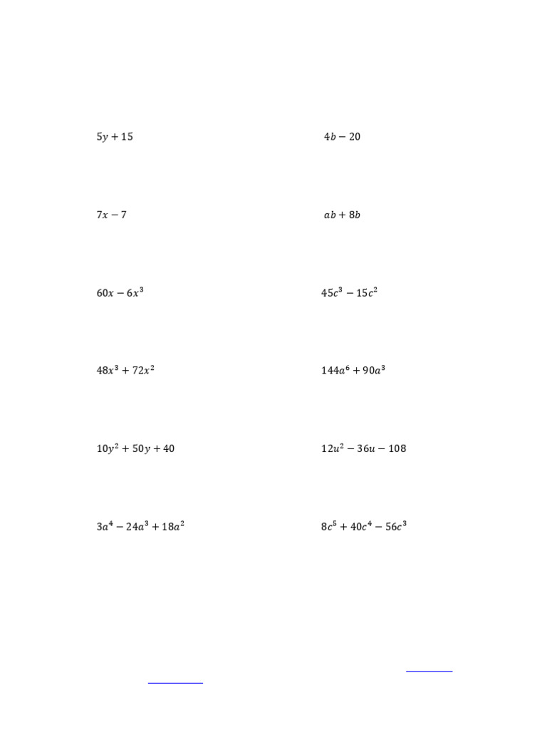Factoring Polynomials Worksheet | PDF