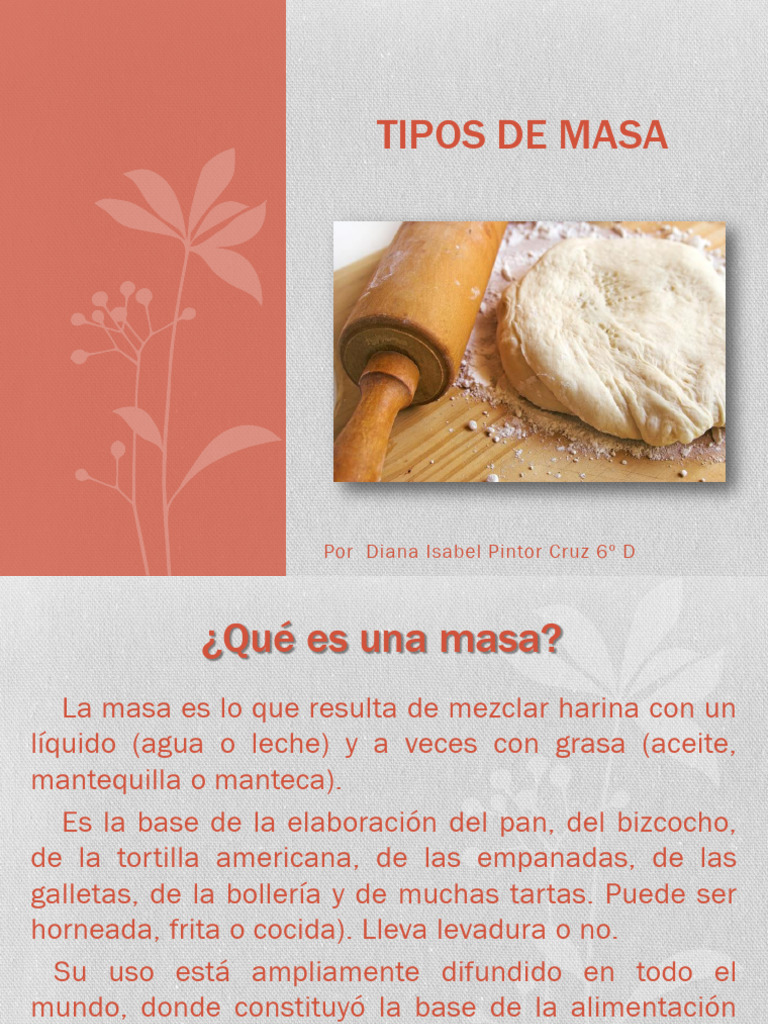 Tipos de Masa en Repostería y Panadería | PDF | Masa | Panes