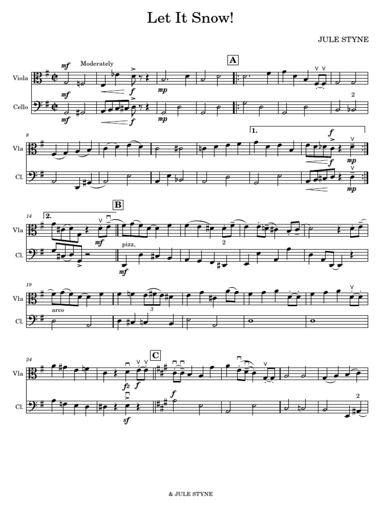 Cello Piano Let It Snow! | PDF | Musical Forms | Musical Compositions