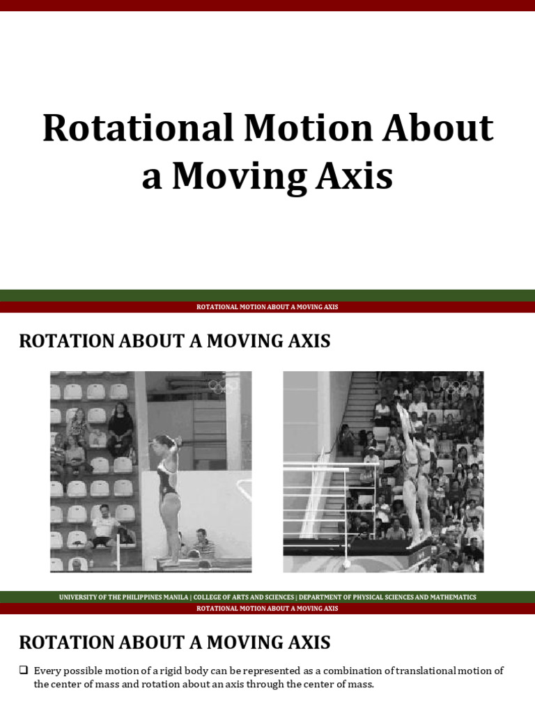 Lecture 31 - Rotational Motion About A Moving Axis | PDF | Rotation Around A Fixed Axis | Rotation