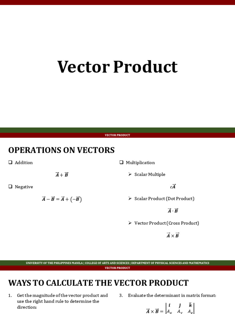 Lecture 29 - Vector Product | PDF | Euclidean Vector | Determinant