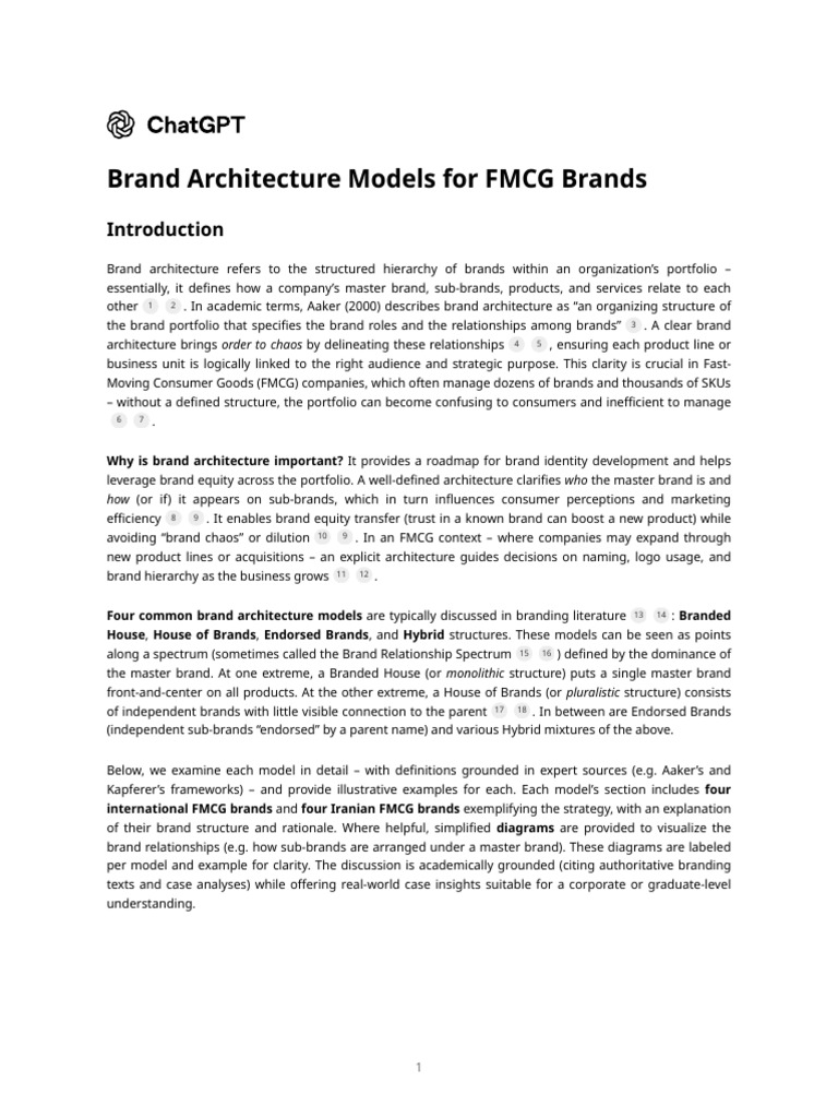 Brand Architecture Models in FMCG | PDF | Brand | Pepsi Co