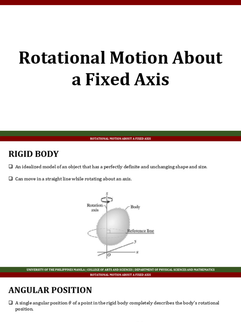 Lecture 26 - Rotational Motion About A Fixed Axis | PDF | Rotation ...