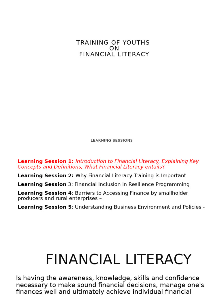 Financial Literacy For Youths | PDF | Expense | Budget