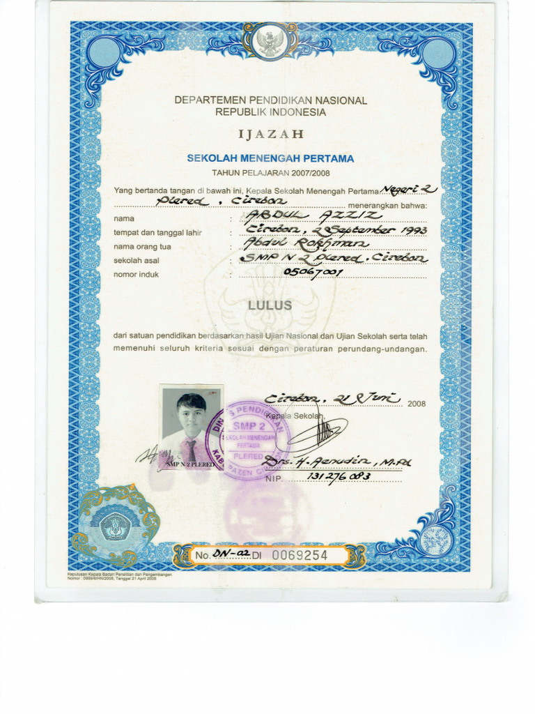 Ijazah SMP | PDF