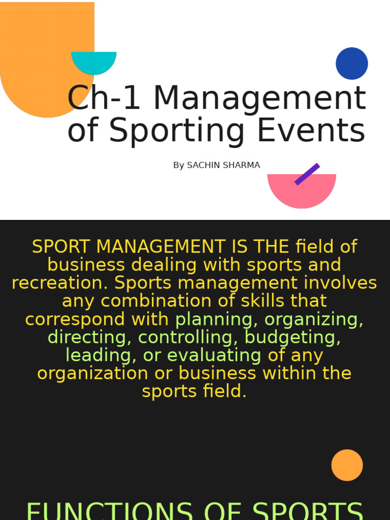 Ch-1 Management in Sports - Part 1 | PDF | Referee | Sports