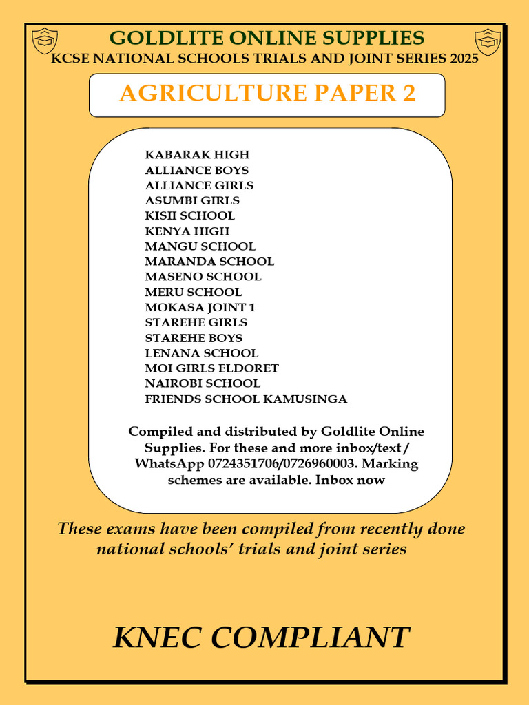 Agri Pp2 Top Schools 2025 Trials | PDF | Livestock | Cattle
