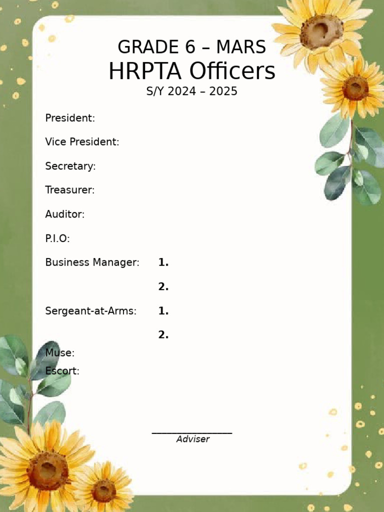 PTA Officers | PDF