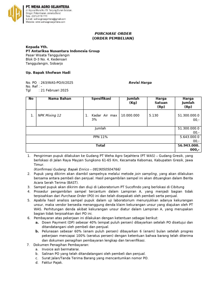 Purchase Order | PDF