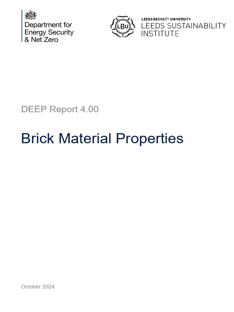 Brick Material Properties Analysis 2024 | PDF | Porosity | Applied And ...