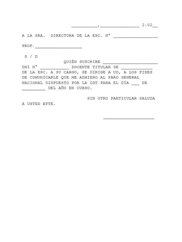 Nota Paro para Completar | PDF
