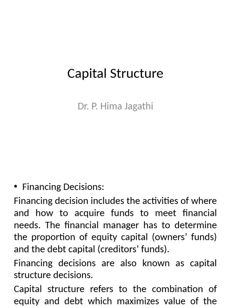 Understanding Capital Structure and Leverage | PDF | Capital Structure ...
