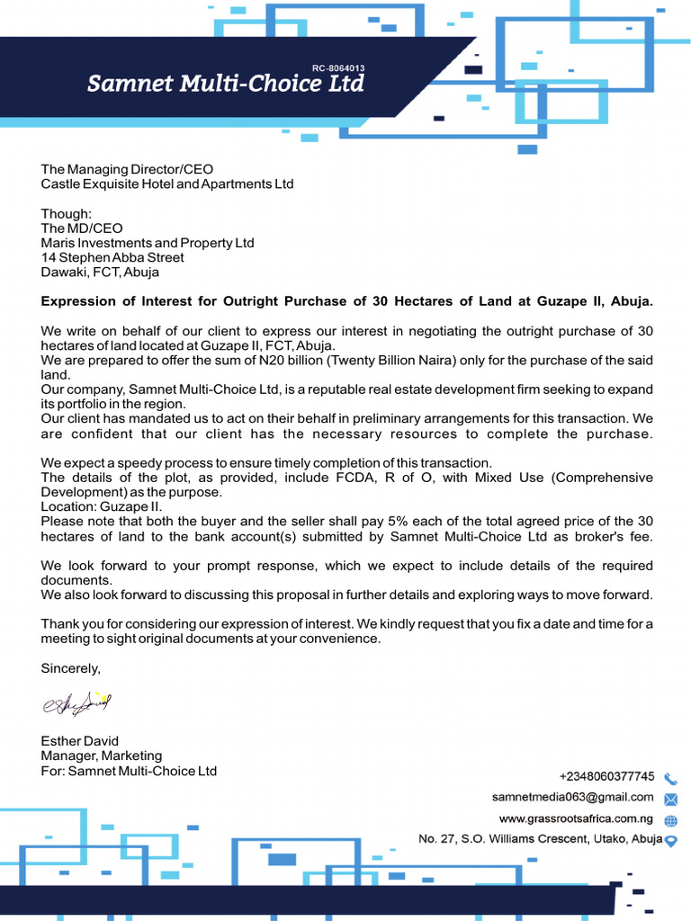 Expression of Intrest | PDF