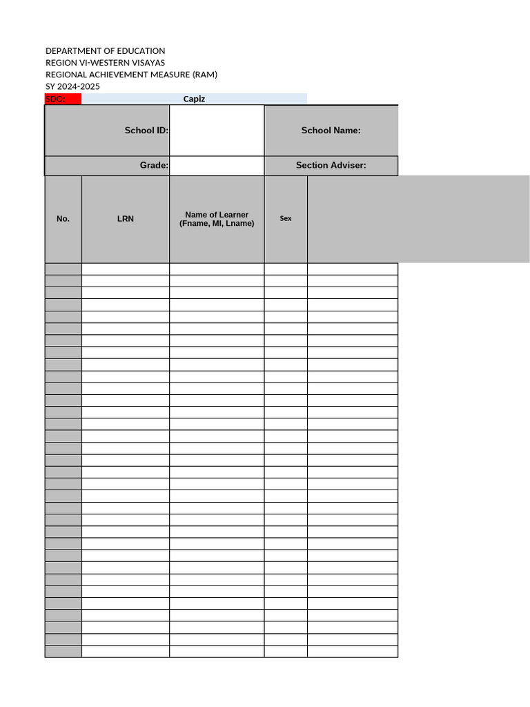 Grade 4-Class Scoresheet | PDF