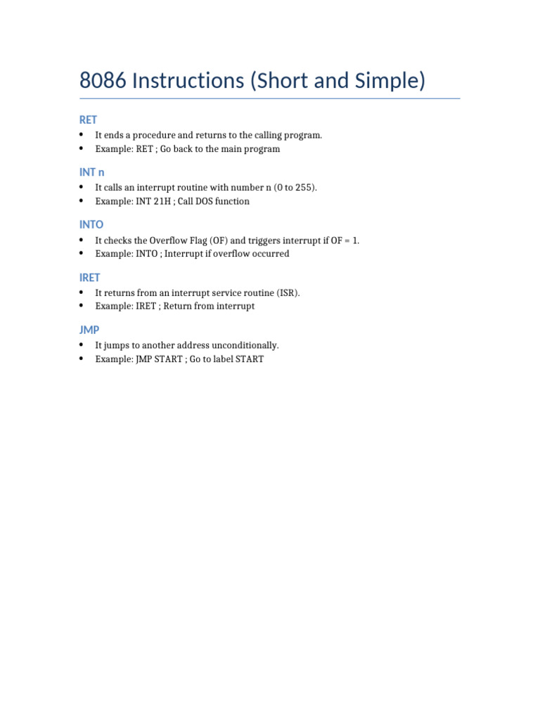 8086 All Instruction Updated | PDF