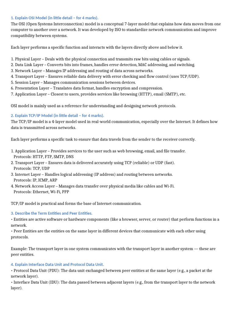 OSI and TCP/IP Models Explained | PDF | Osi Model | Internet Protocol Suite