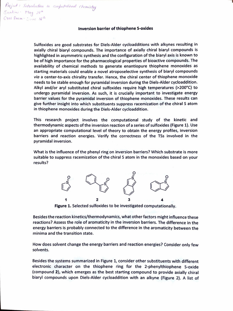 Project - Intro To Comp Chem - Prof Mercedes | PDF