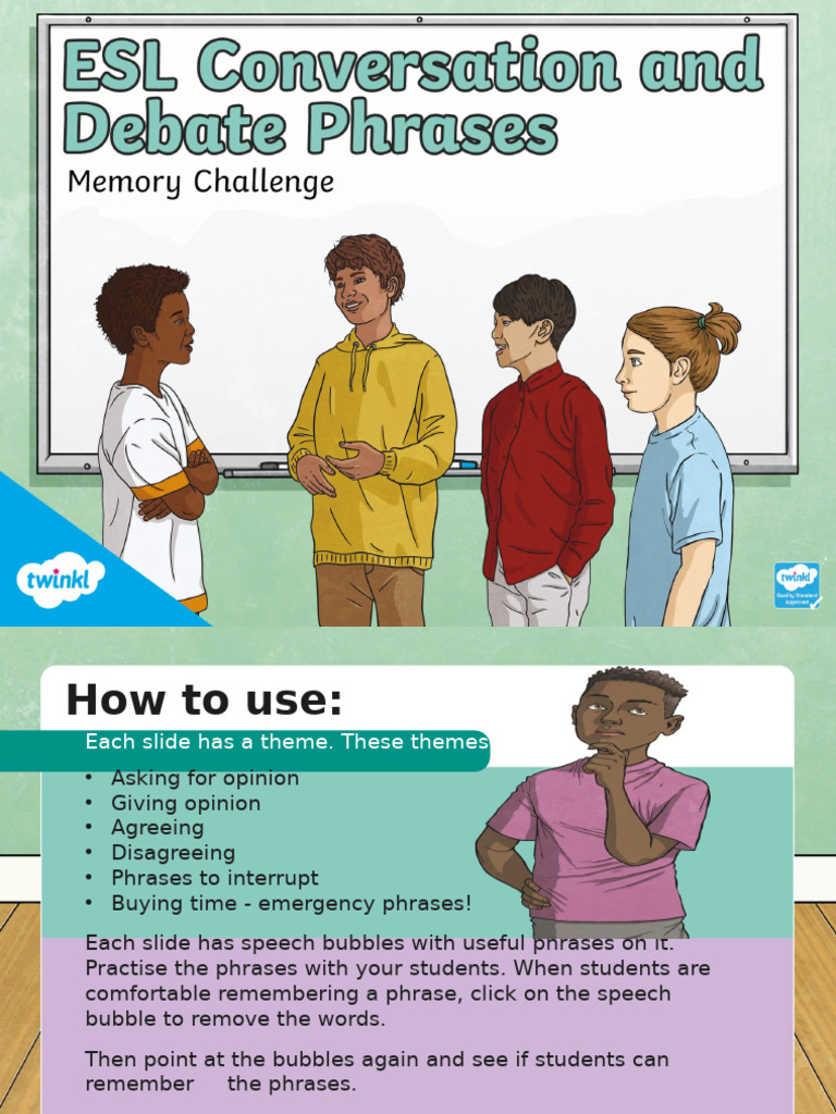 T Eal 1644351203 Esl Phrases For Conversation and Debate Kids b1 b2 Ver 3 | PDF