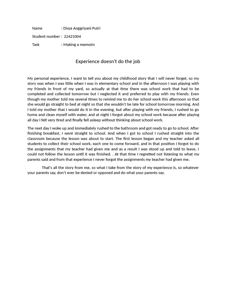 Making Memoirs | PDF