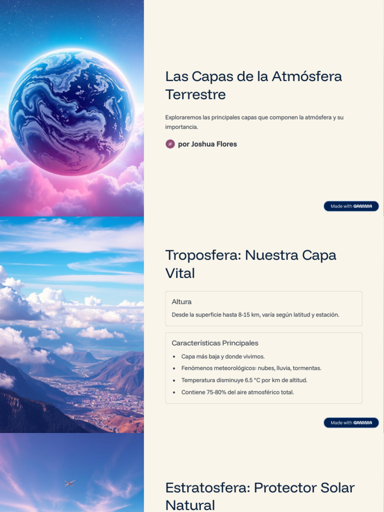 Las Capas de La Atmosfera Terrestre | PDF | Atmósfera | Atmósfera de tierra