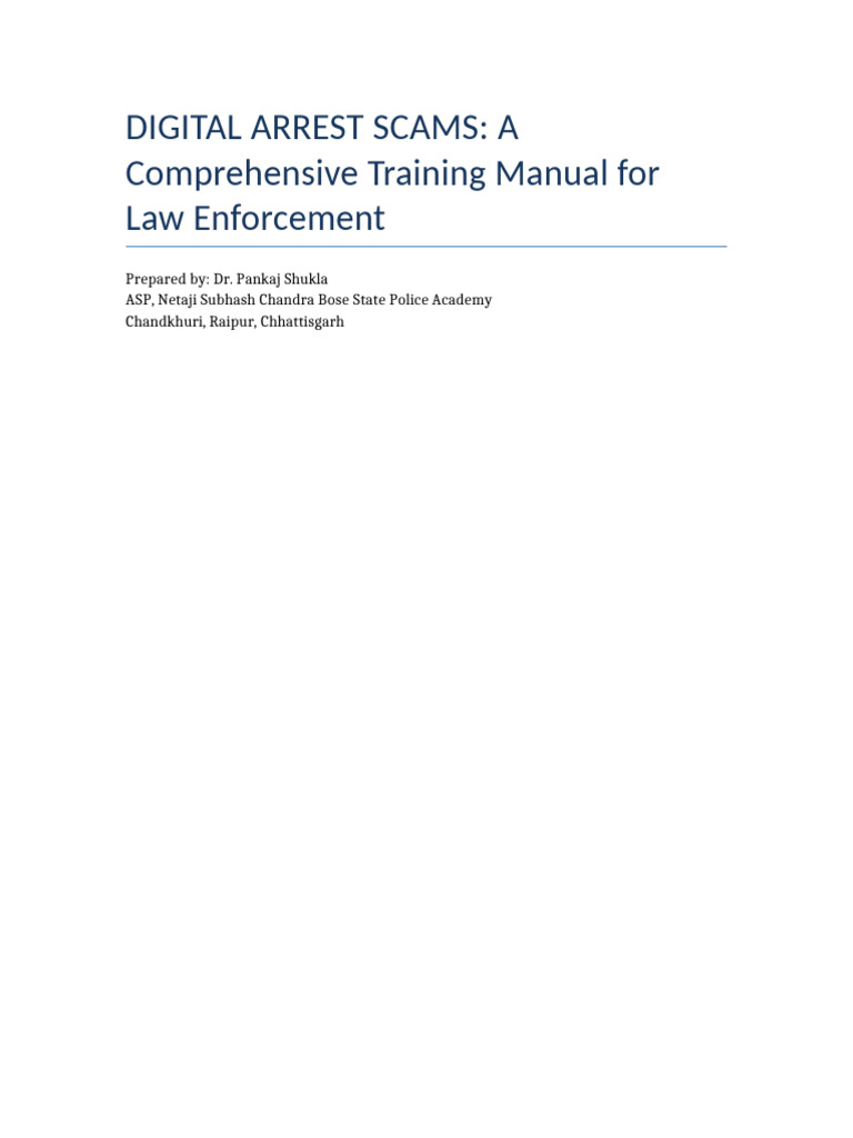 Digital Arrest Manual Detailed 10000words by DR Pankaj Shukla | PDF ...