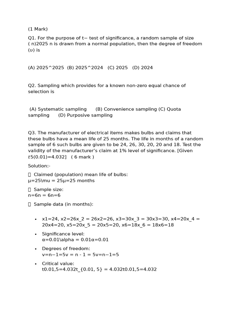 UT Inferential Statistics | PDF