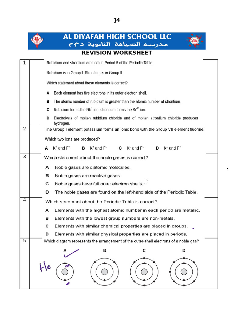 Revision Worksheet - Term 3 | PDF