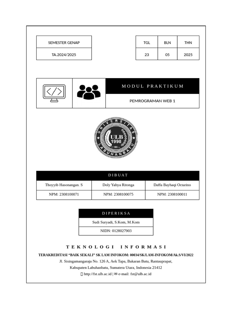 Modul Praktikum Pemrograman Web 1 | PDF