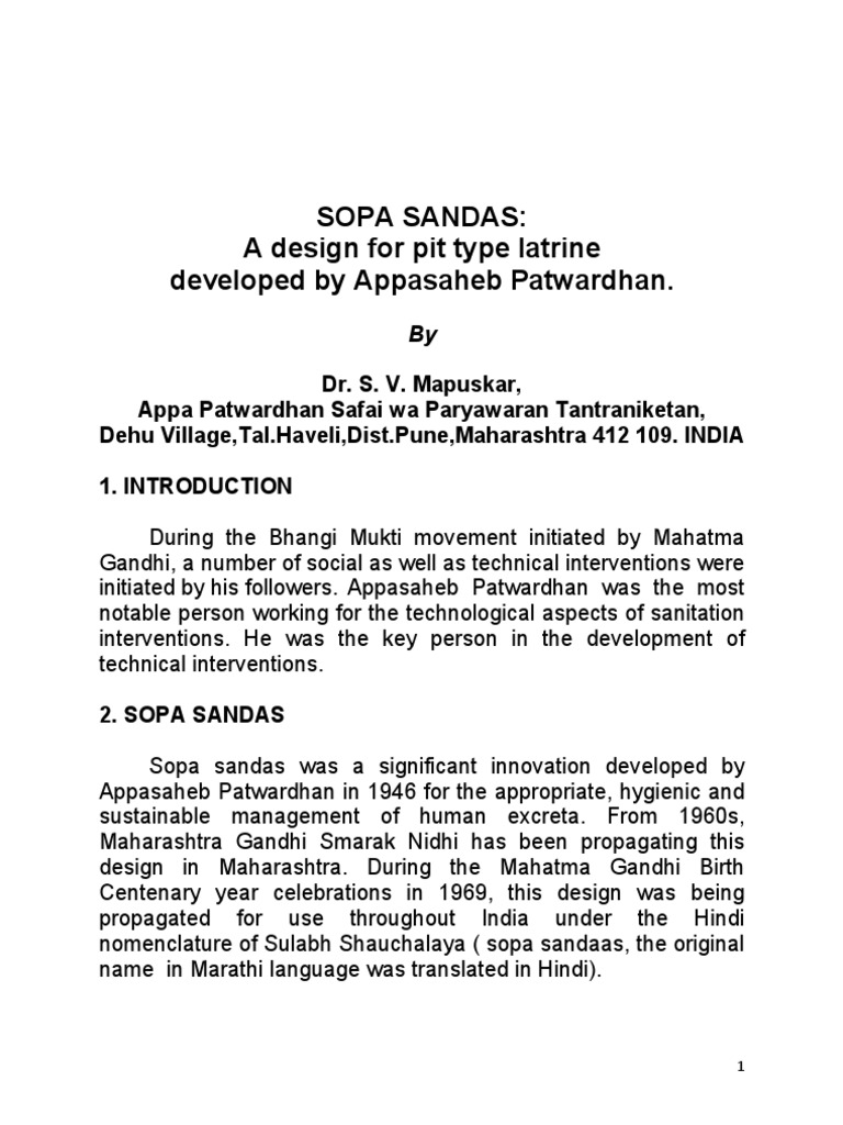 Sopa Sandas/simple Pit Latrine | PDF | Toilet | Latrine