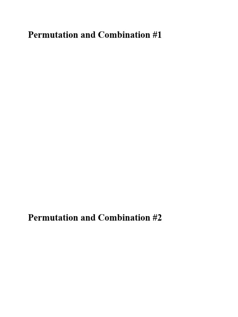 Permutation and Combinations Example Problems | PDF | Consonant | Chess Theory