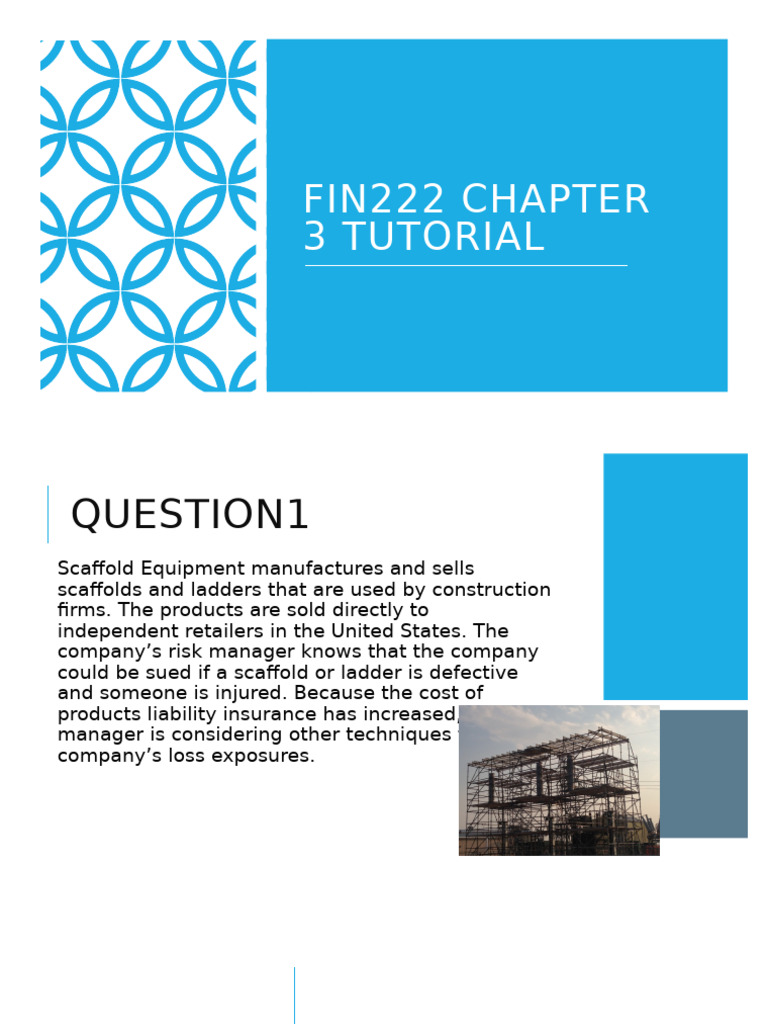FIN222 Chapter 3 Tutorial | PDF | Insurance | Liability Insurance