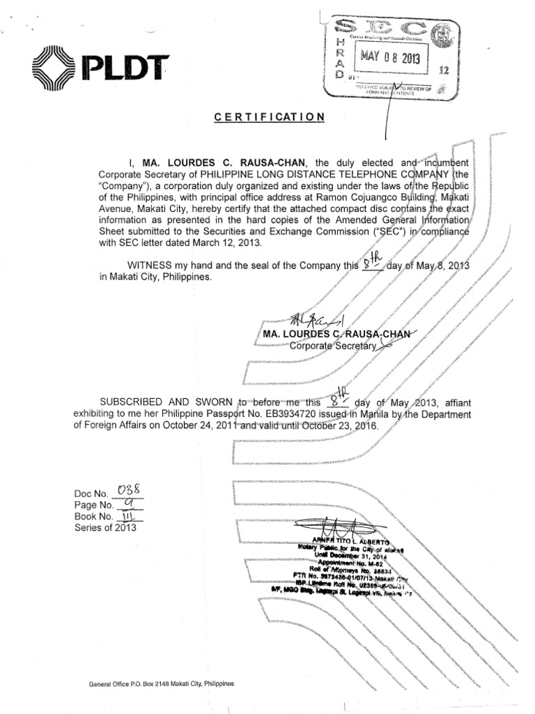 Amended General Information Sheet | PDF